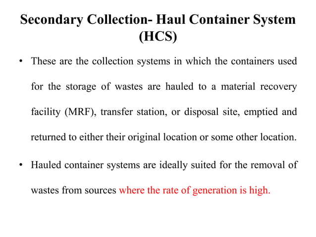 Collection and transport of Solid Waste (Part II)-SWM.pptx | Business ...