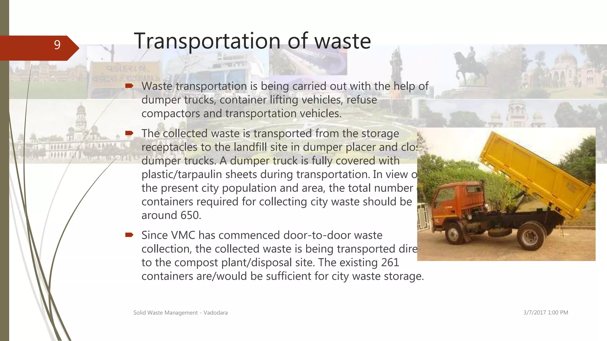 Solid Waste Managememnt of Vadodara City | PPTX