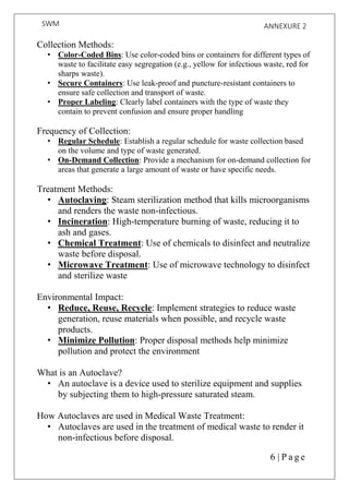 solid waste management annexure and managment annexure and also the ...