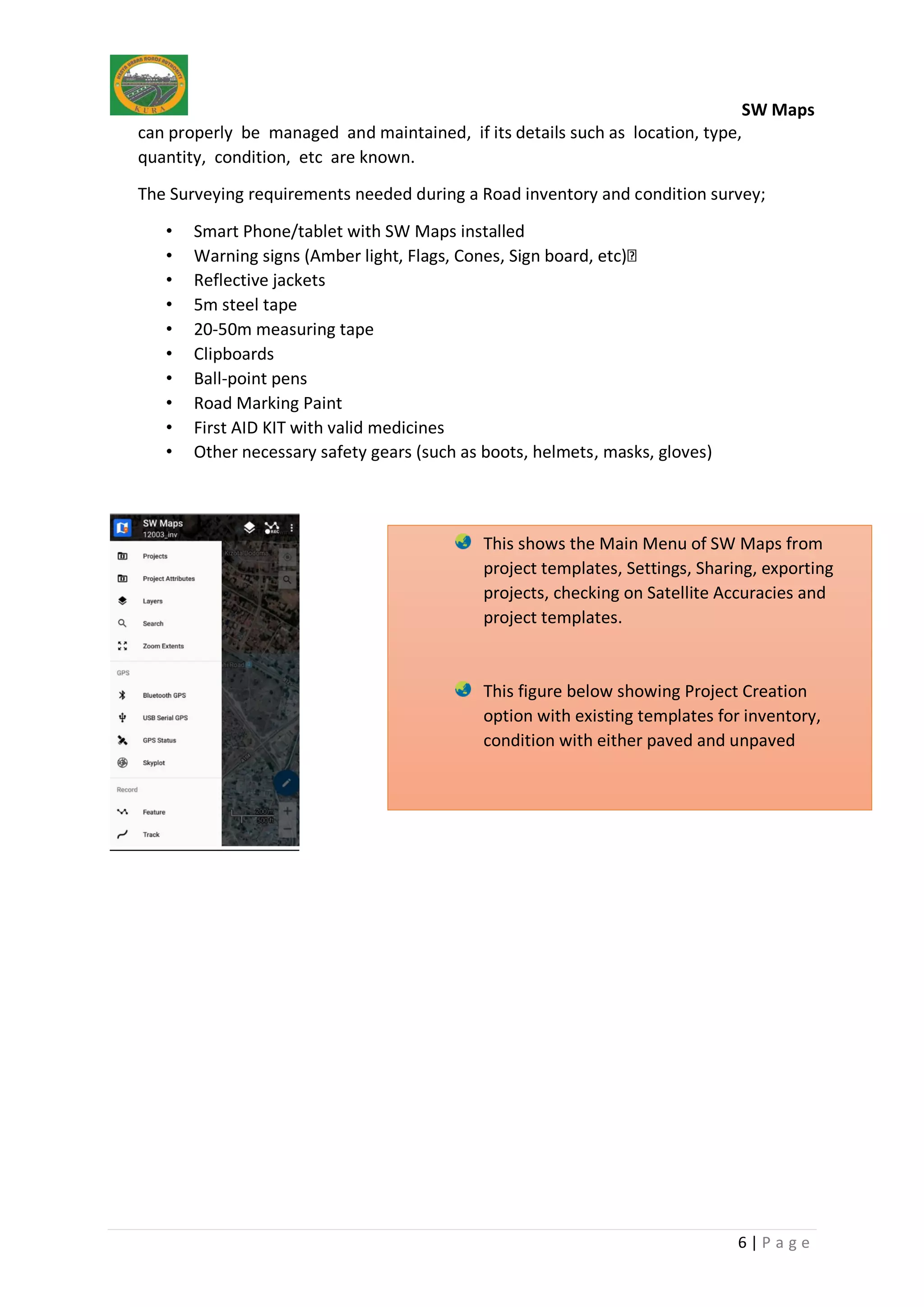 Sw map road inventory and condition survey-kura | PDF