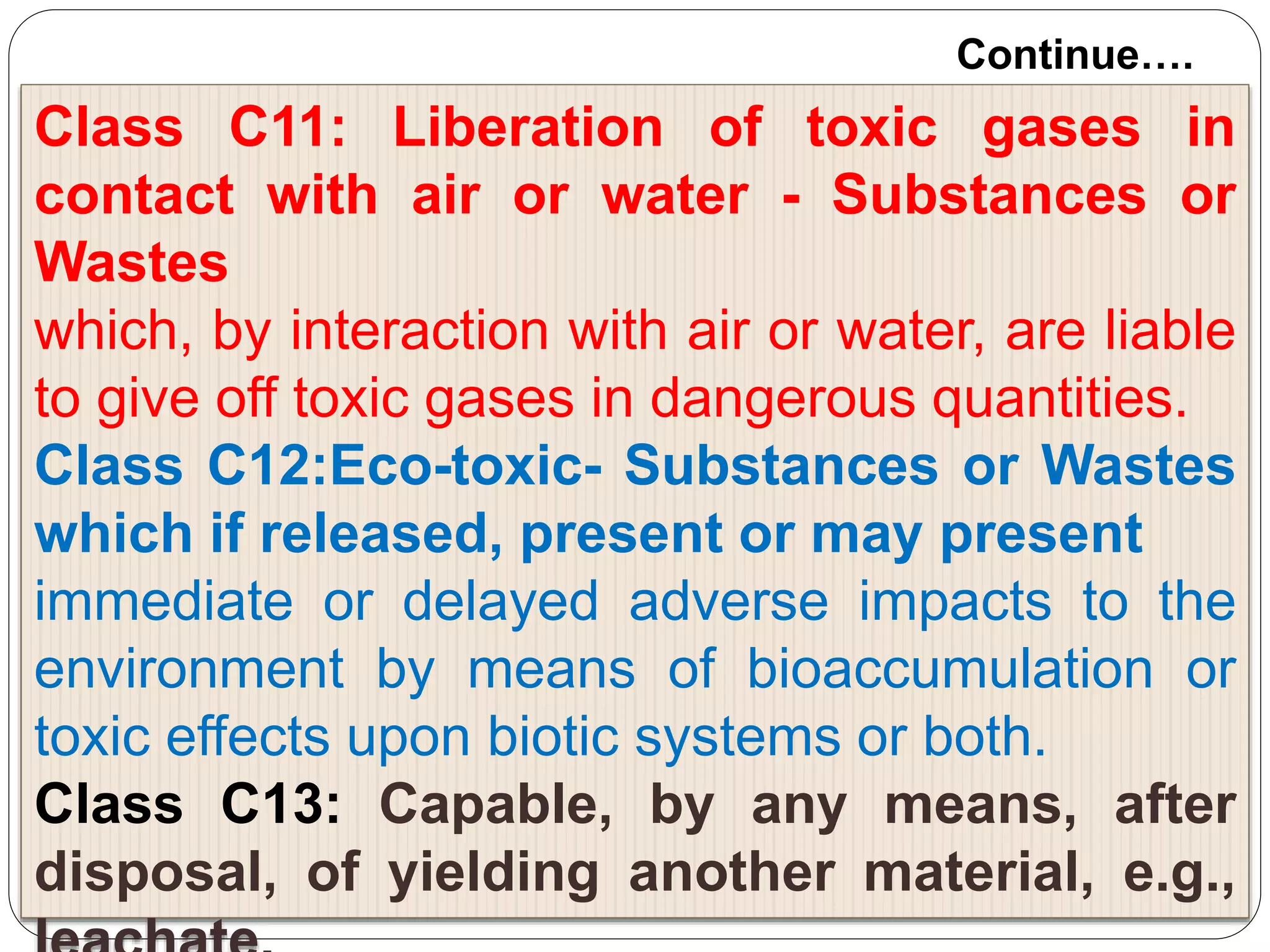 Classification, Characterization & Identification of Hazardous Waste ...