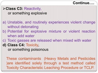 Classification, Characterization & Identification of Hazardous Waste ...