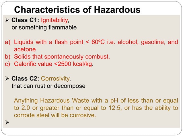 Classification, Characterization & Identification of Hazardous Waste ...