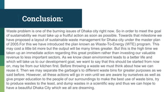Sustainable Waste Management in Dhaka City | PPT