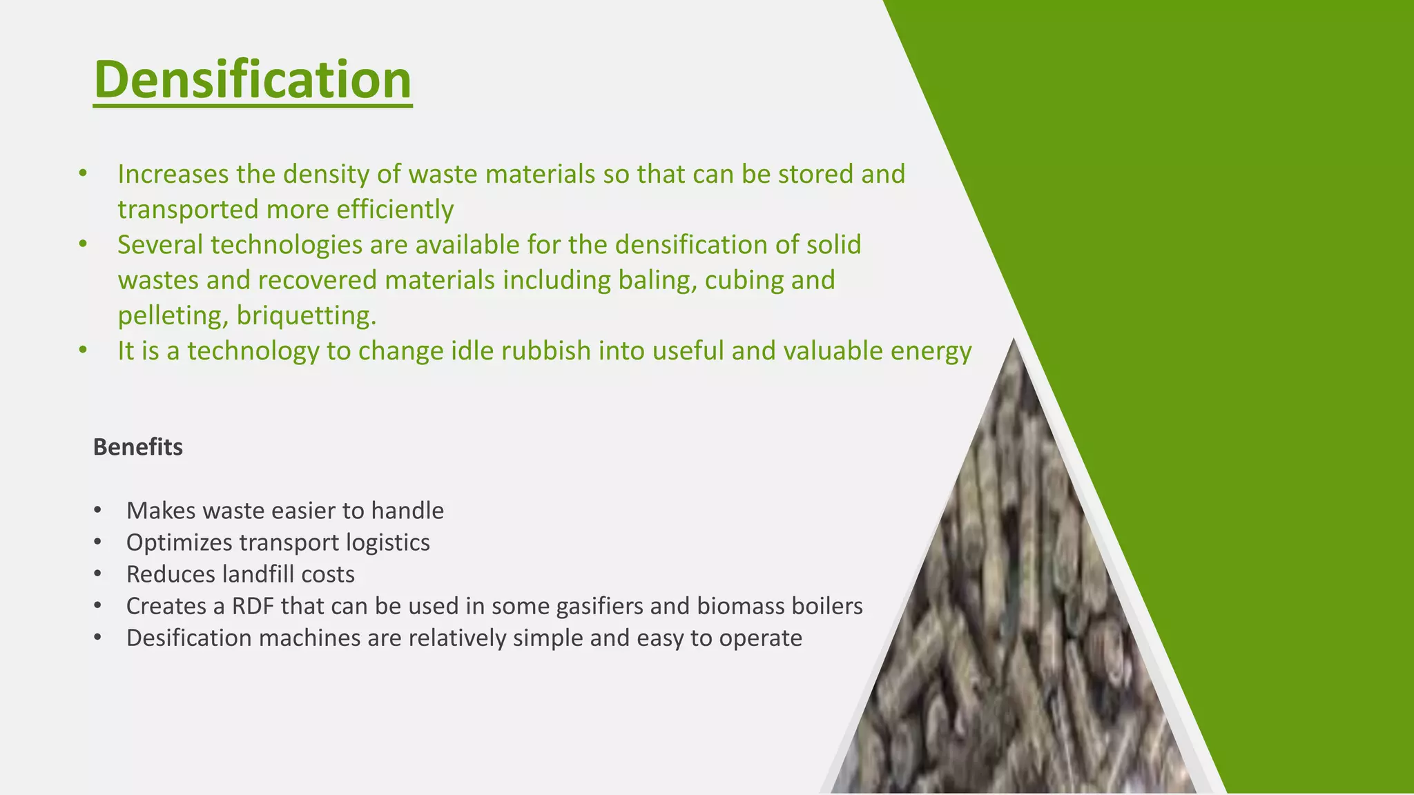 Unit operation for Separation and Processing of Solid Waste Materials ...