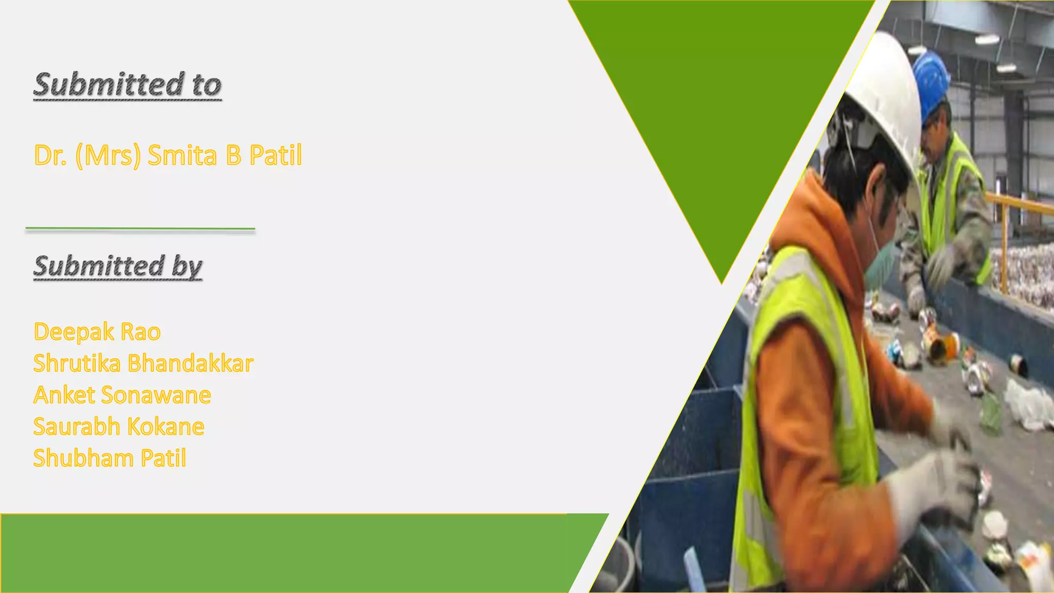 Unit operation for Separation and Processing of Solid Waste Materials | PPTX