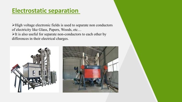 Unit operation for Separation and Processing of Solid Waste Materials | PPTX