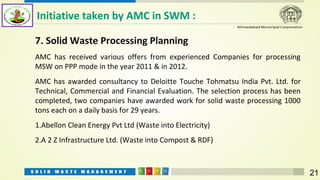 Solid Waste Management Practices & Initiatives of AMC | PPT