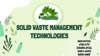 Solid Waste Management Technologies PRESENTATION | PPTX