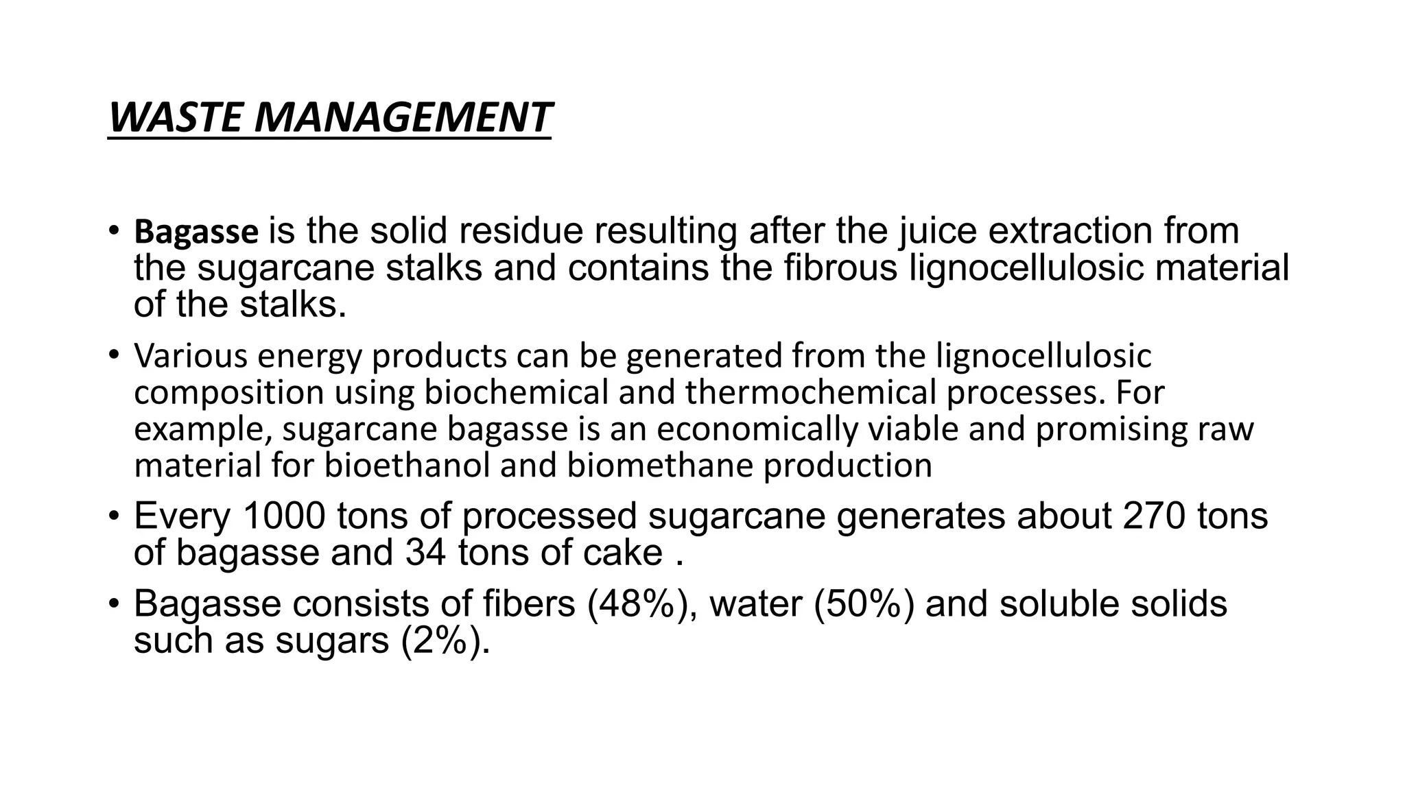 Sugar and Distillery Industrial Waste Management | PPTX