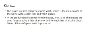 Sugar and Distillery Industrial Waste Management | PPTX