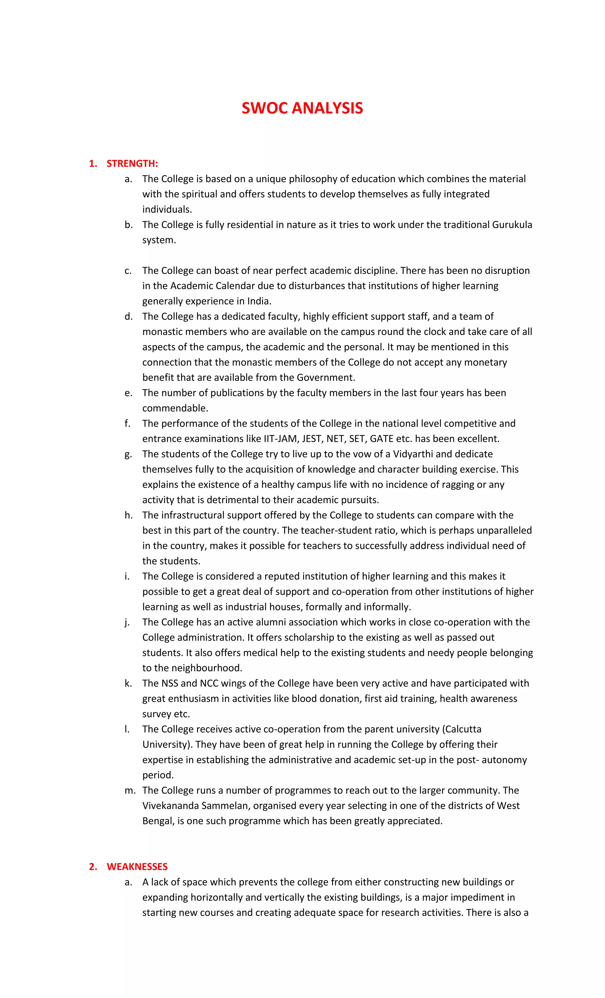 Swoc analysis SIDDANNA M BALAPGOL | PDF