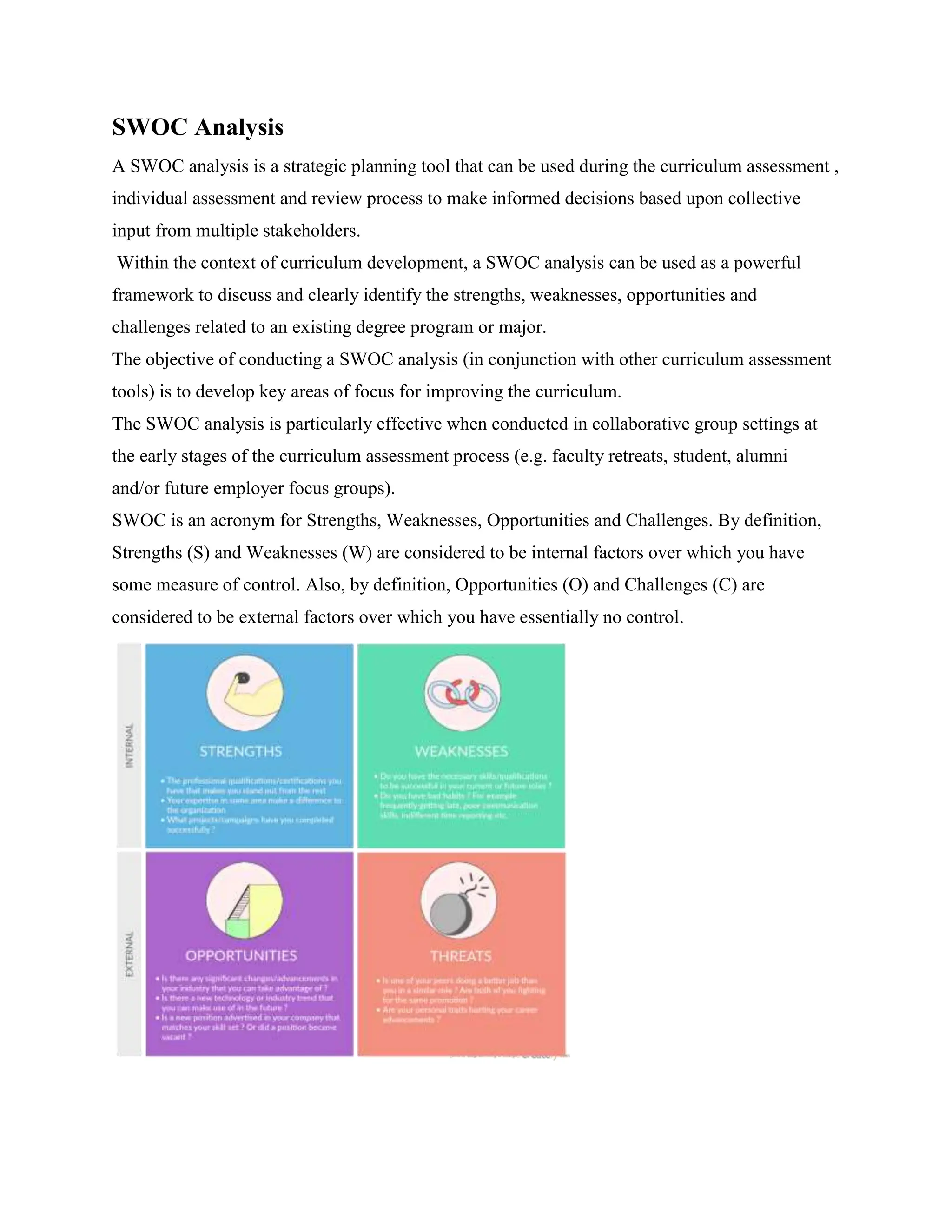 Swoc Analysis Docx