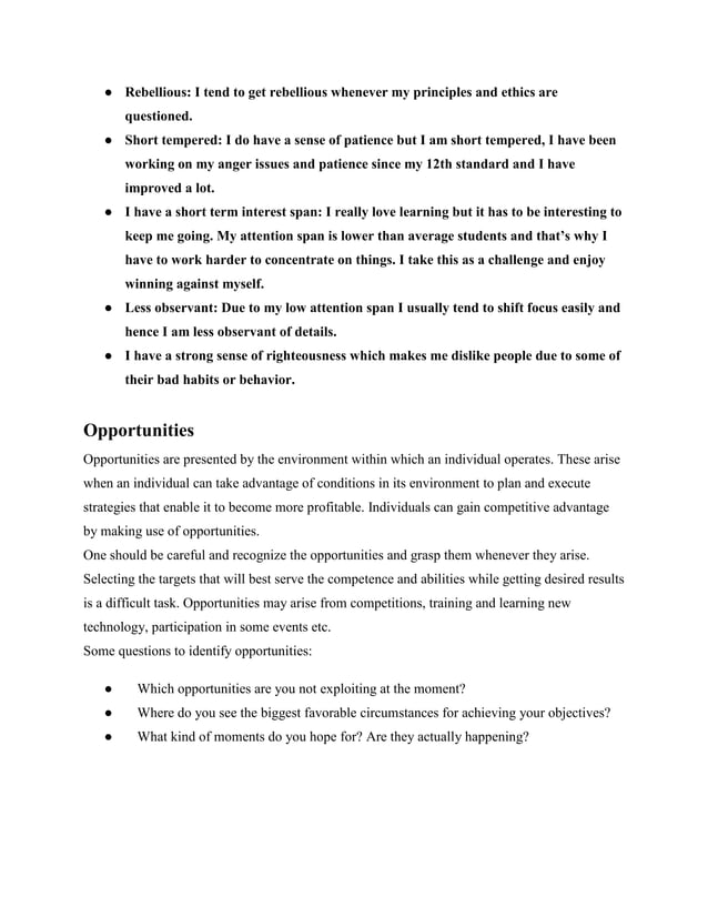 Swoc Analysis Docx