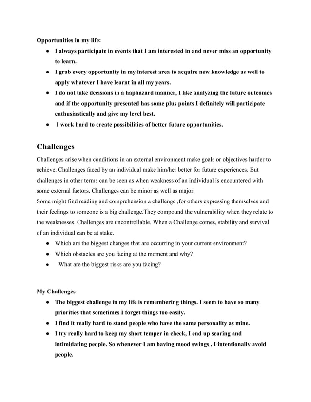 Swoc Analysis Docx