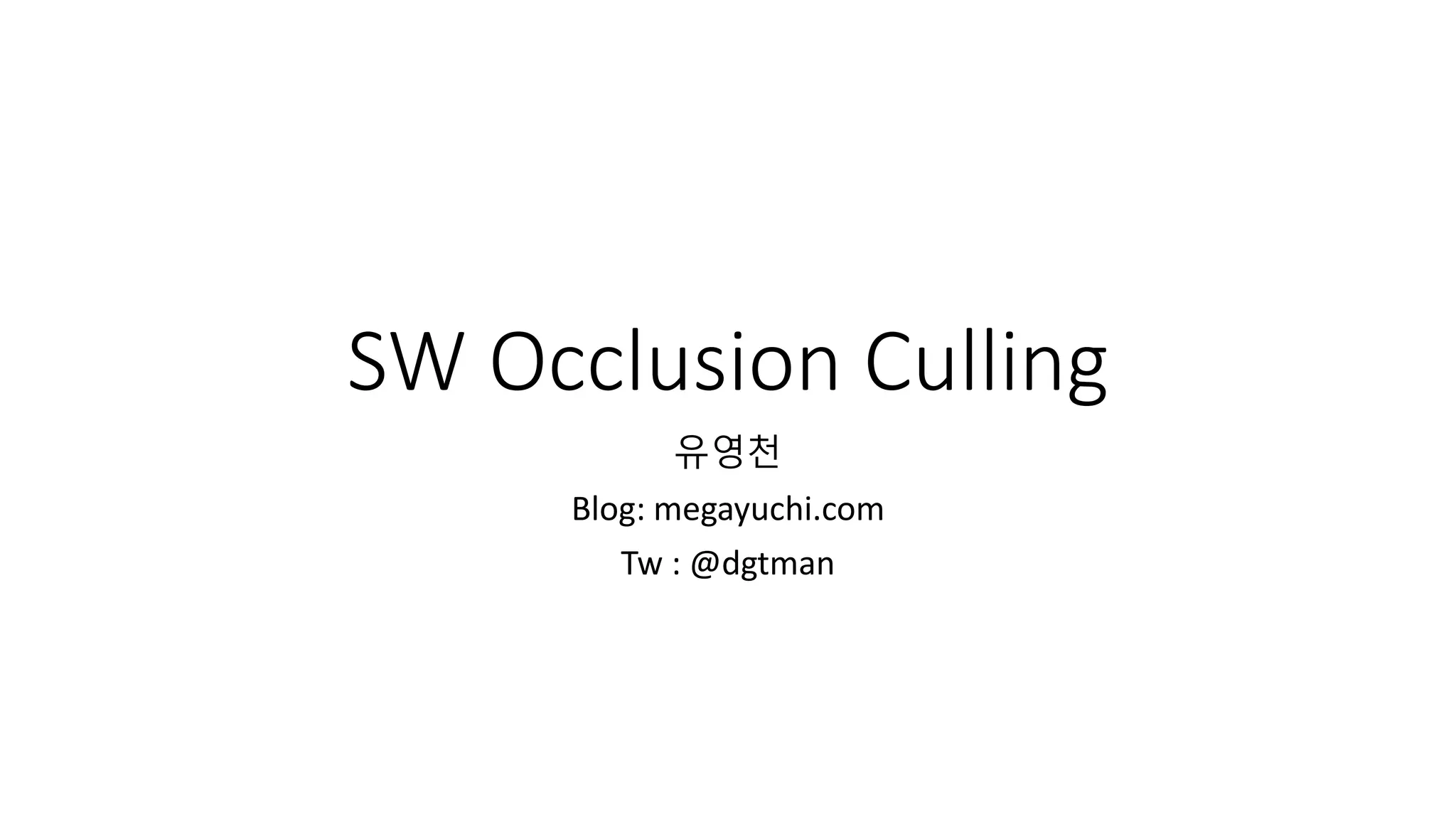 Sw occlusion culling | PDF