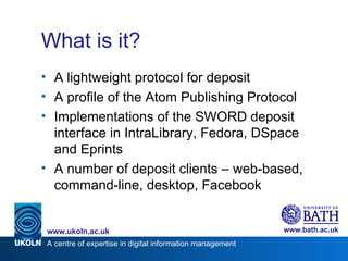 Interoperability Fundamentals: SWORD 2 | PPT