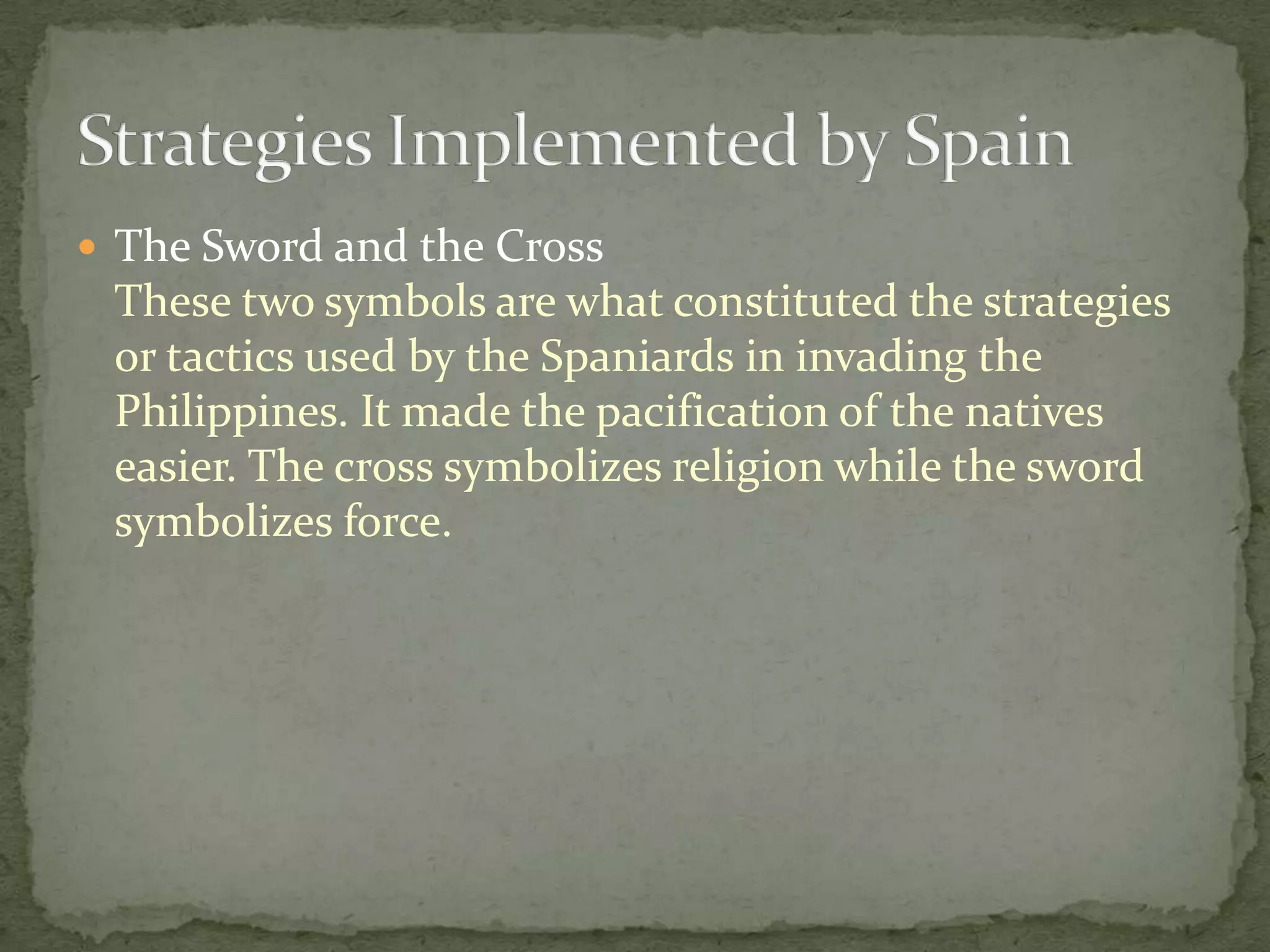 Sword and the cross:instruments of pacification and exploitation | PPTX