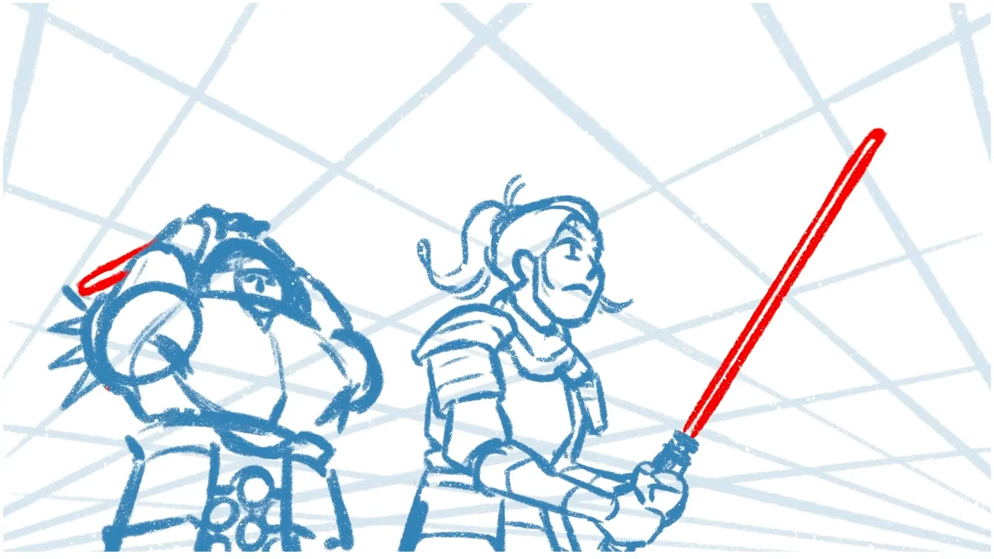 My storyboard for a sword fight scene with lightsabers | PPT