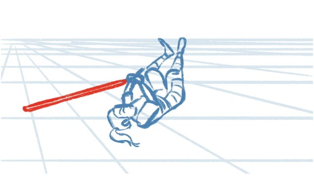 My storyboard for a sword fight scene with lightsabers | PPT