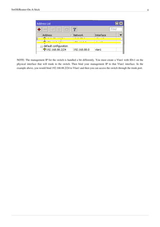 SwOS (MikroTik Switch OS) Administration Guide | PDF