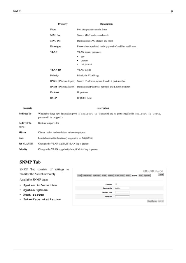 SwOS (MikroTik Switch OS) Administration Guide | PDF | Internet | Computing