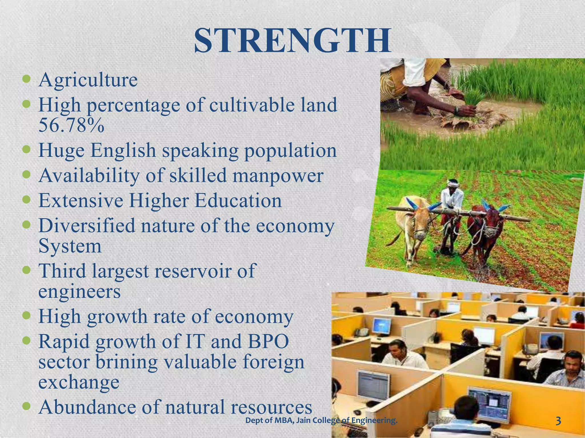 Swot analysis of INDIAN ECONOMY | PPTX