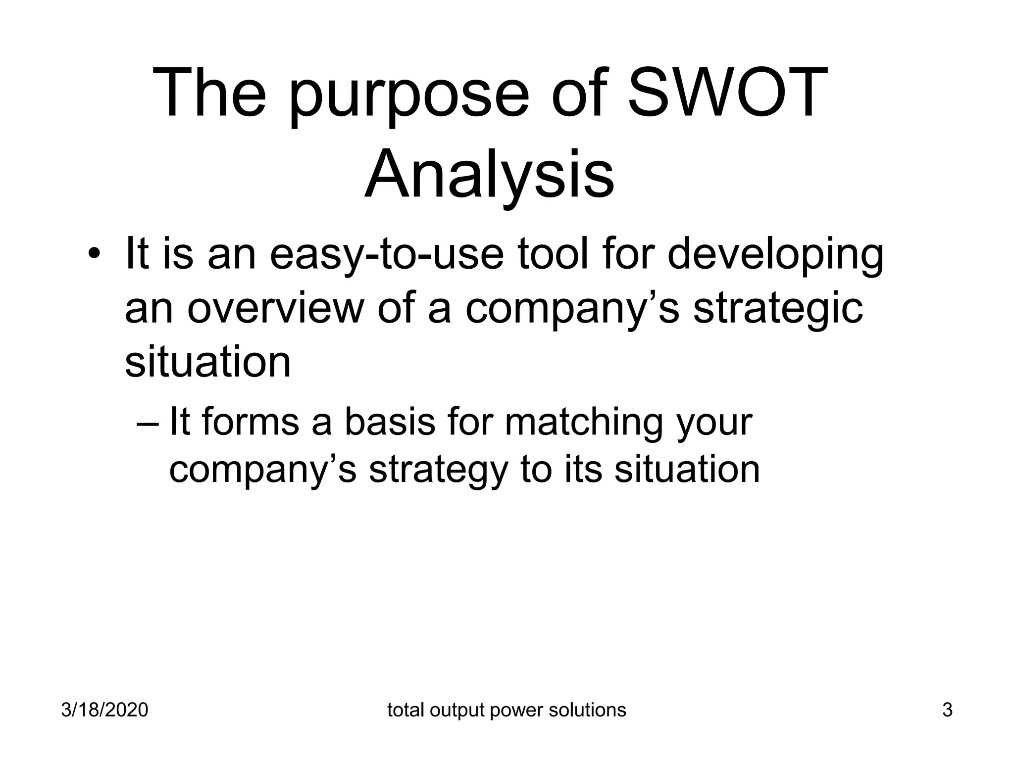 Swot Analysis | PDF