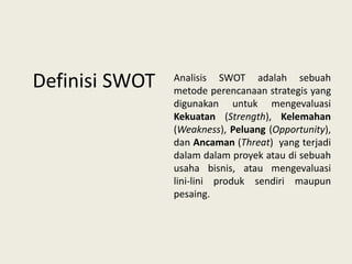analisa swot dalam digital marketing serta contoh | PDF
