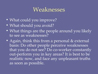 SWOT analysis and Business & Personal .ppt