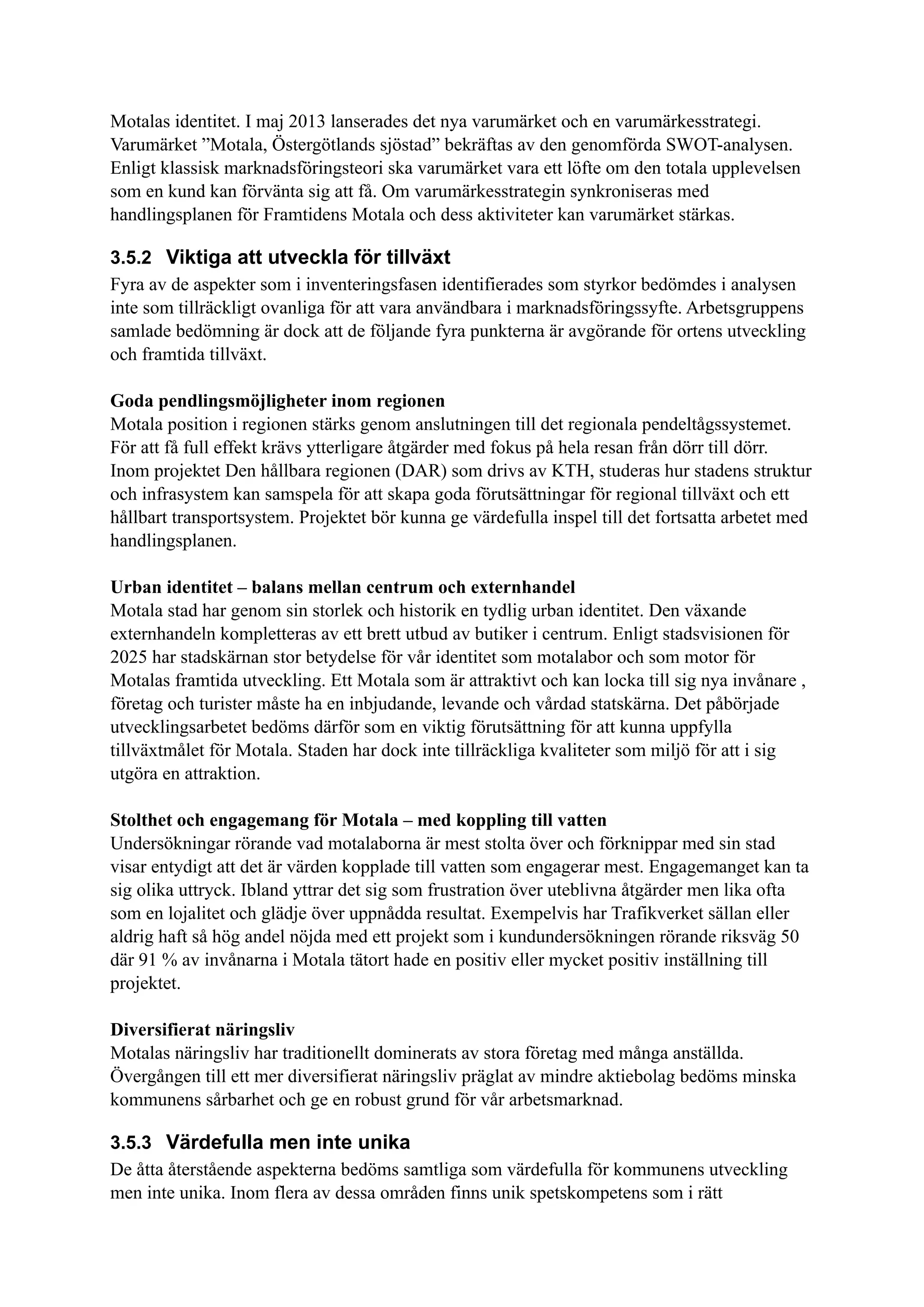Swot framtidens motala131017-workingpaper | PDF