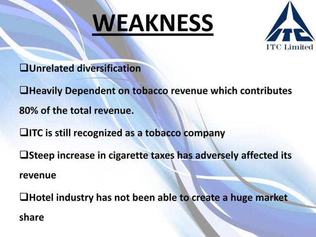 ITC SWOT | PPTX | Illegal Drugs, Tobacco, eCigarettes, Vaping, Alcohol ...