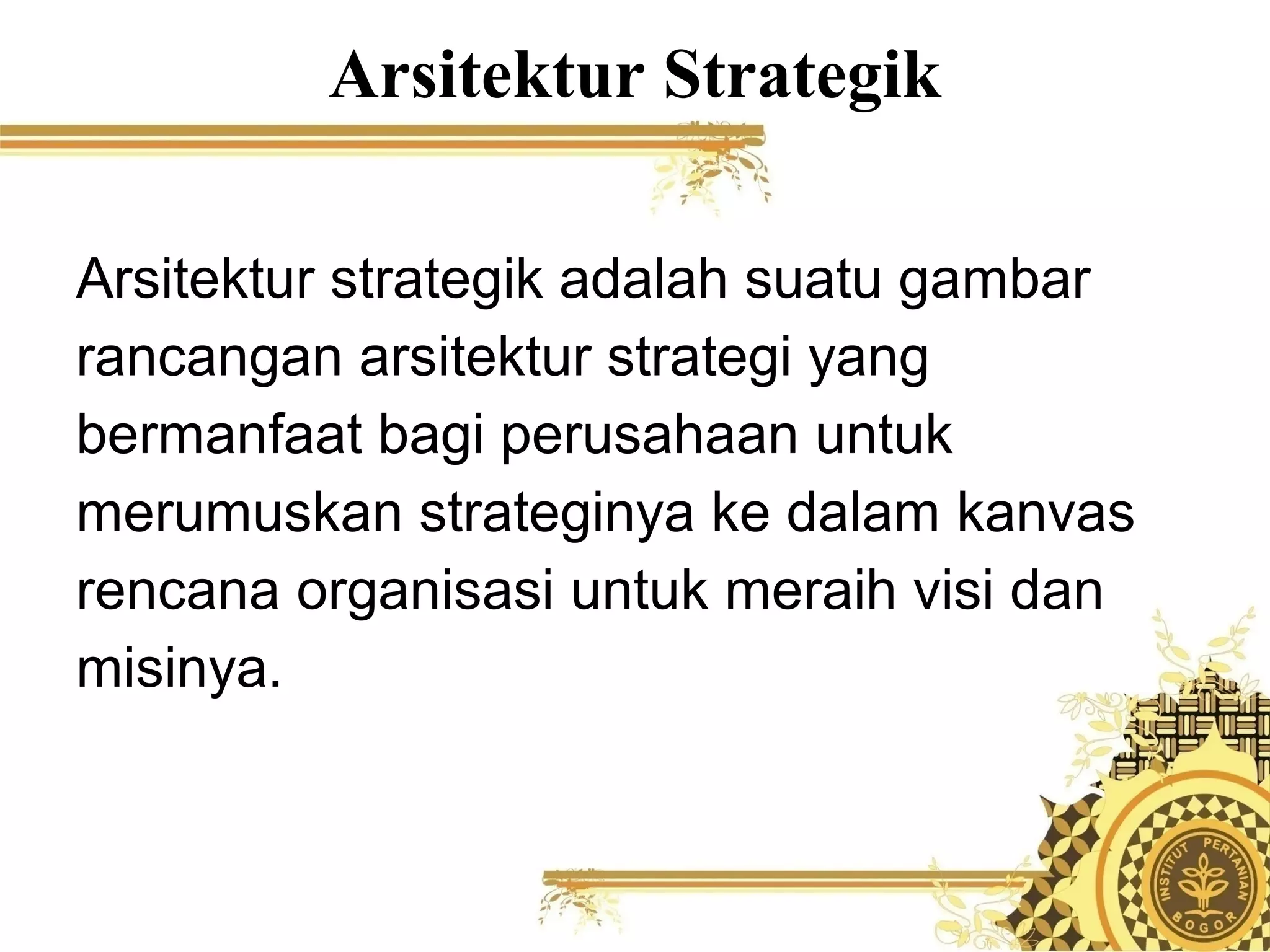 Swot road map-arsitektur | PPT