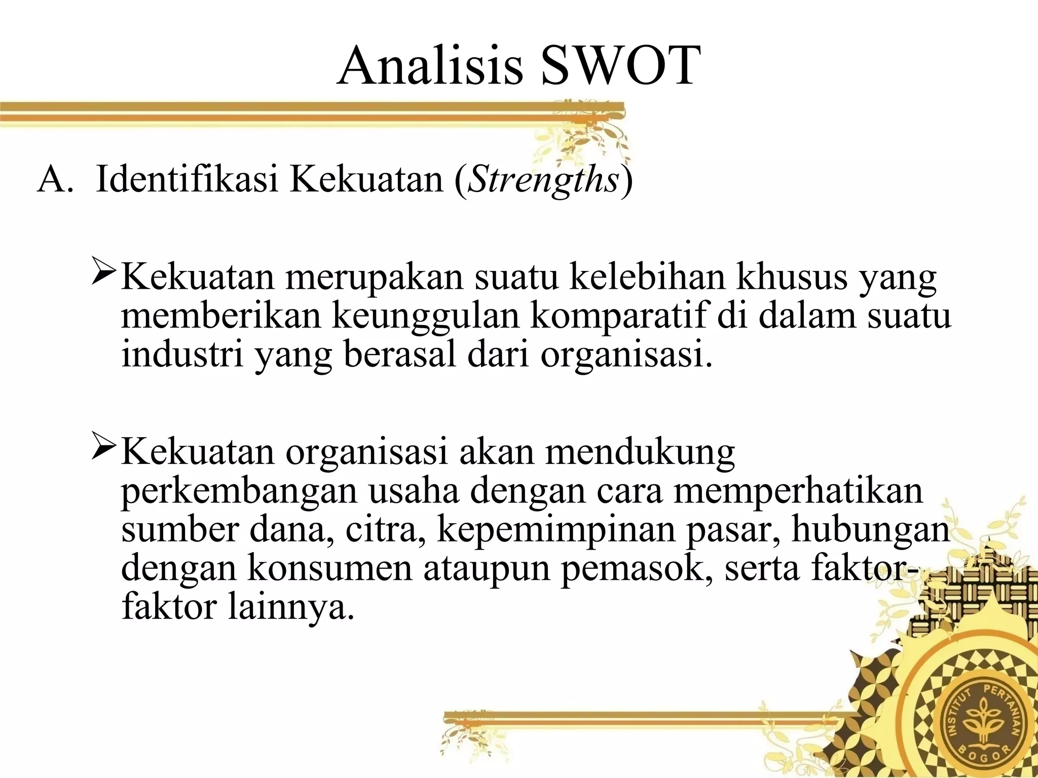Swot road map-arsitektur | PPT