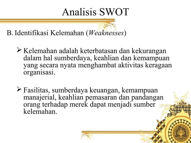Swot road map-arsitektur | PPT