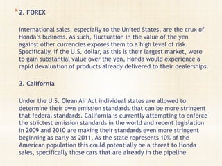 Comparative of Ford and Honda SWOT Annalysis | PPTX