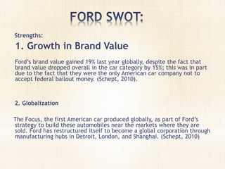 Comparative of Ford and Honda SWOT Annalysis | PPTX
