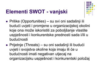 Swot analiza kao dio poslovnog plana | PPTX