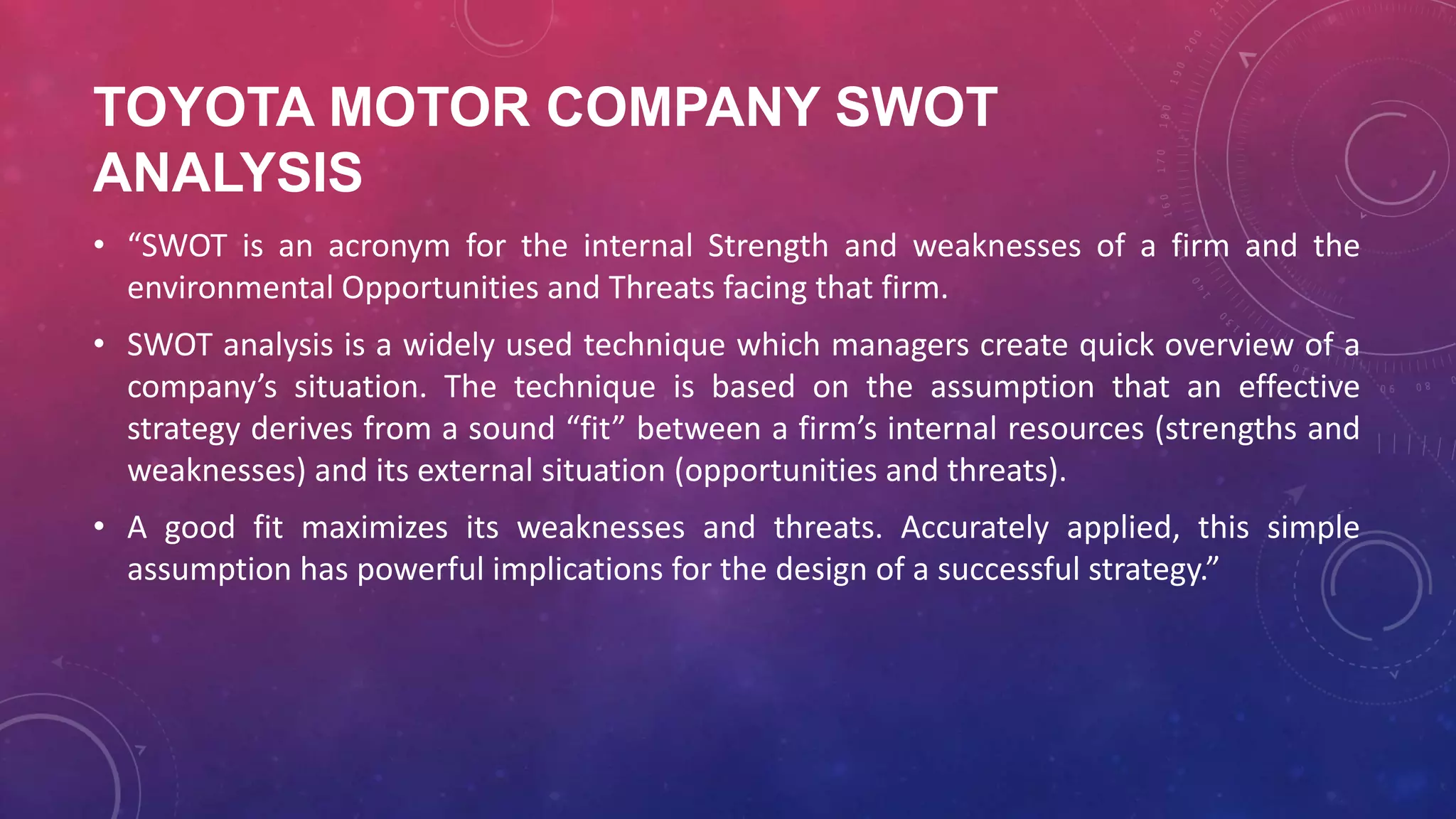 Swot analys toyota motor company | PPSX