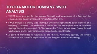 Swot analys toyota motor company | PPT