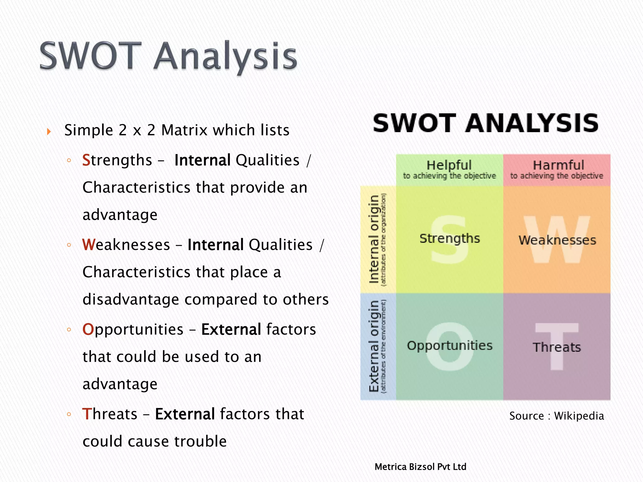 SWOT Analysis : A Simple & Effective Management Tool | PDF | Business ...
