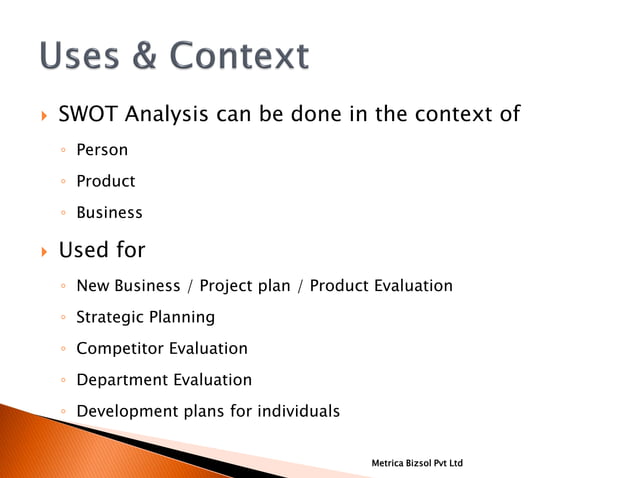 SWOT Analysis : A Simple & Effective Management Tool | PDF | Business ...