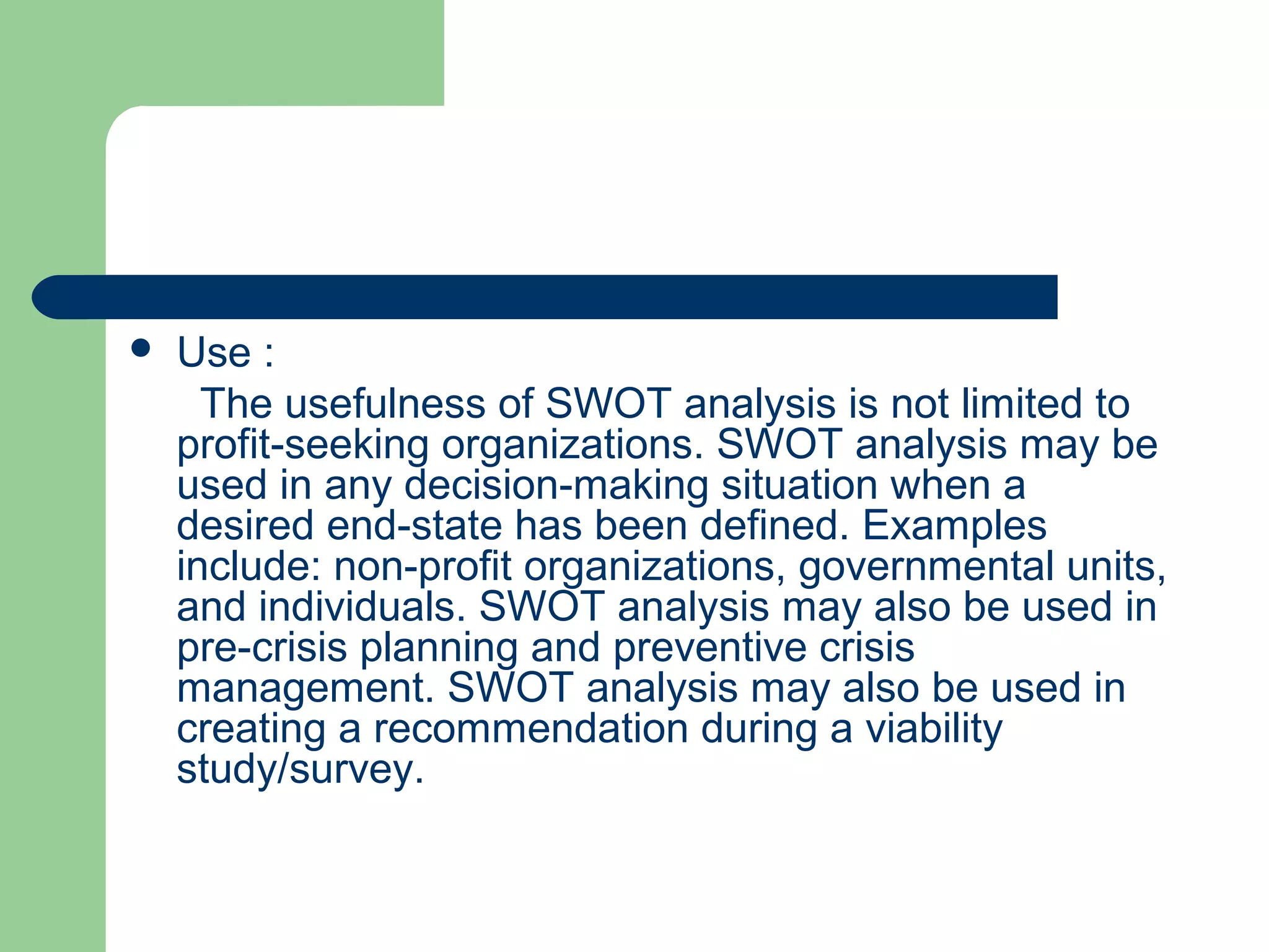 Swot analysis | PPT