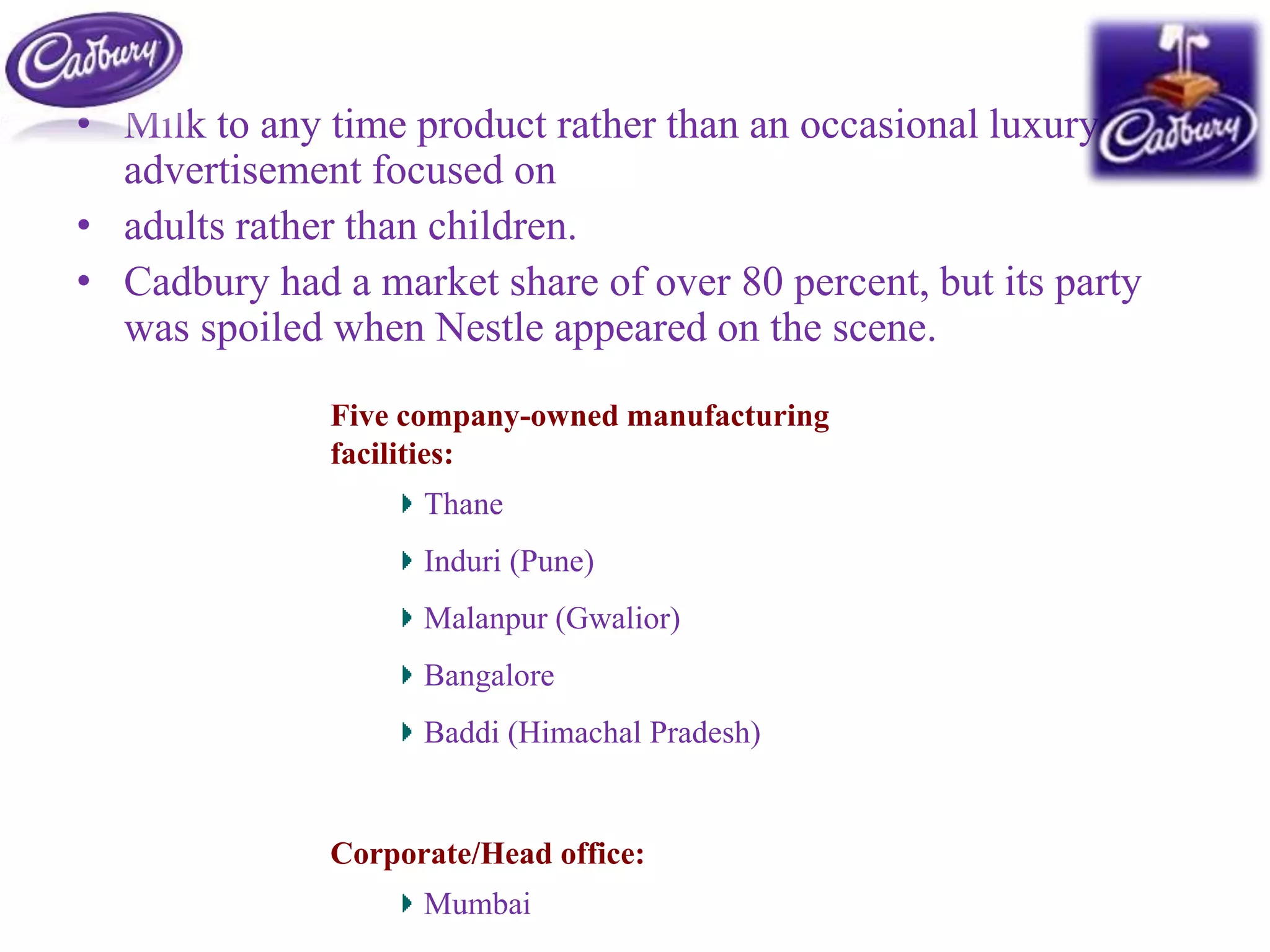 Swot analysis of Cadbury. | PPTX