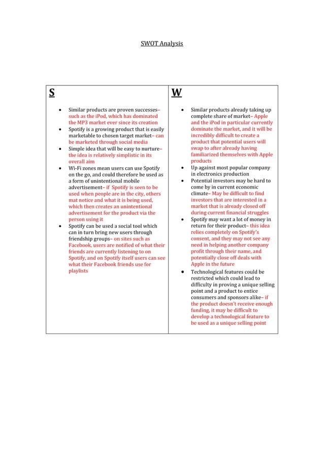 Swot analysis | DOCX