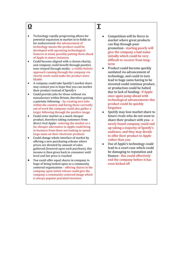 Swot analysis | DOCX