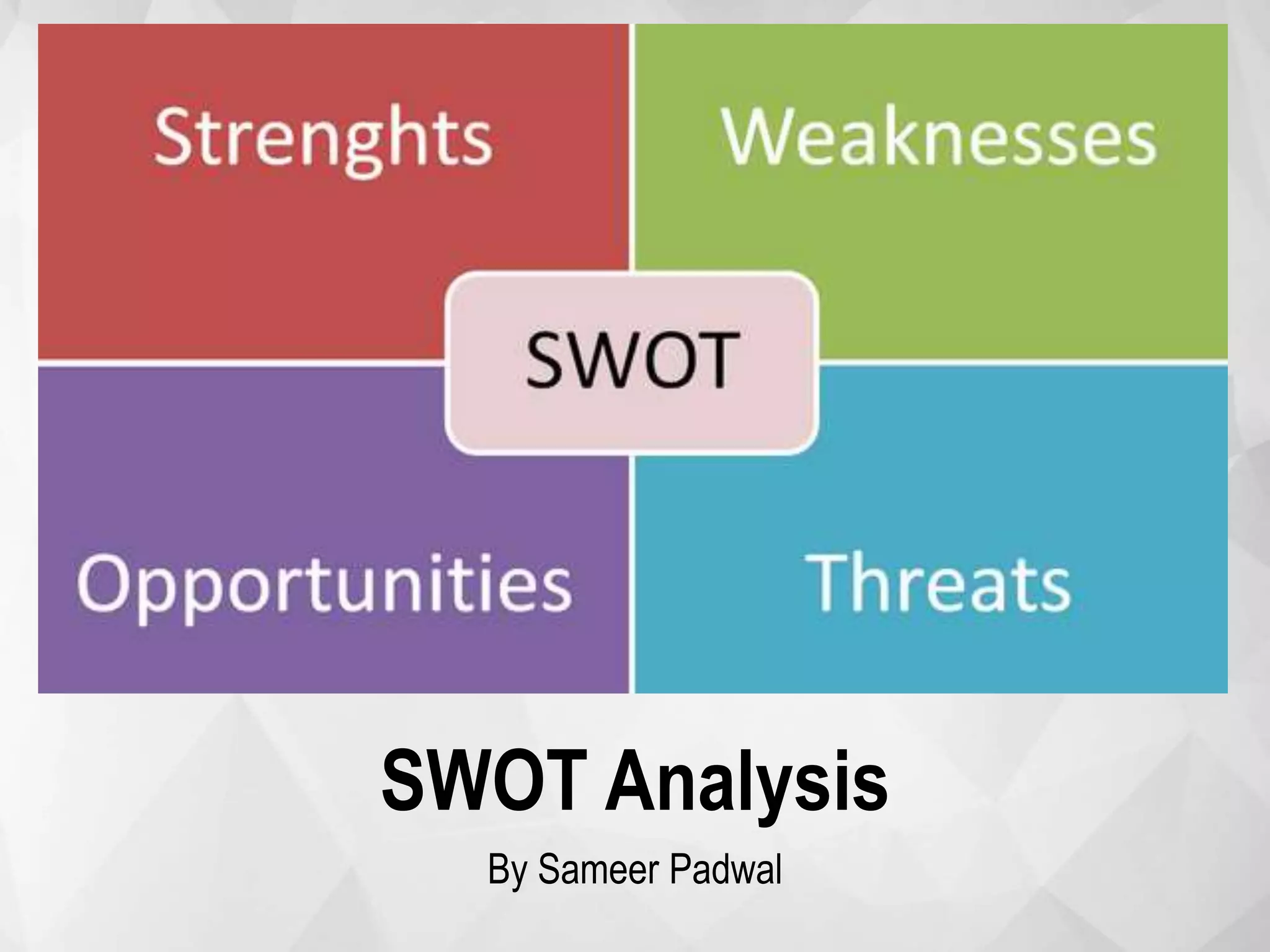 SWOT Analysis by Sameer Padwal | PPT