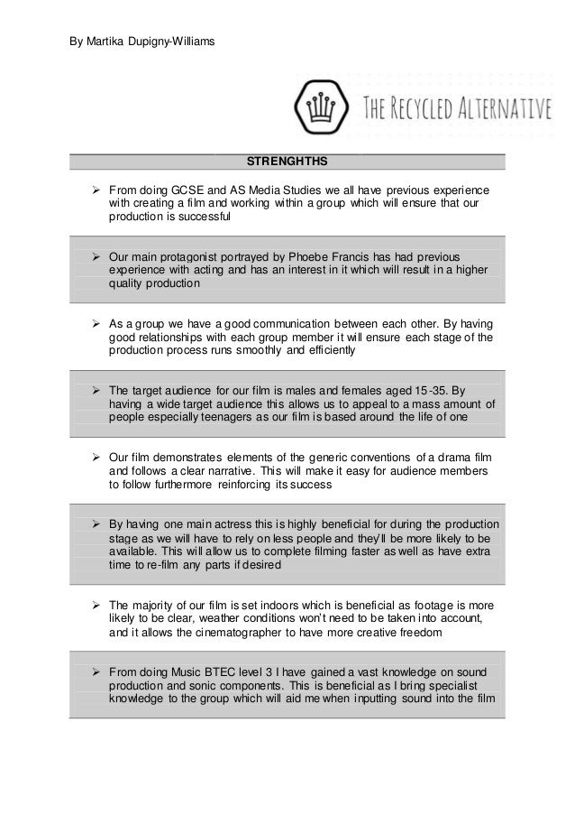 Swot Analysis (Second Draft)