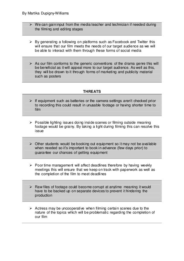 Swot Analysis (Second Draft)