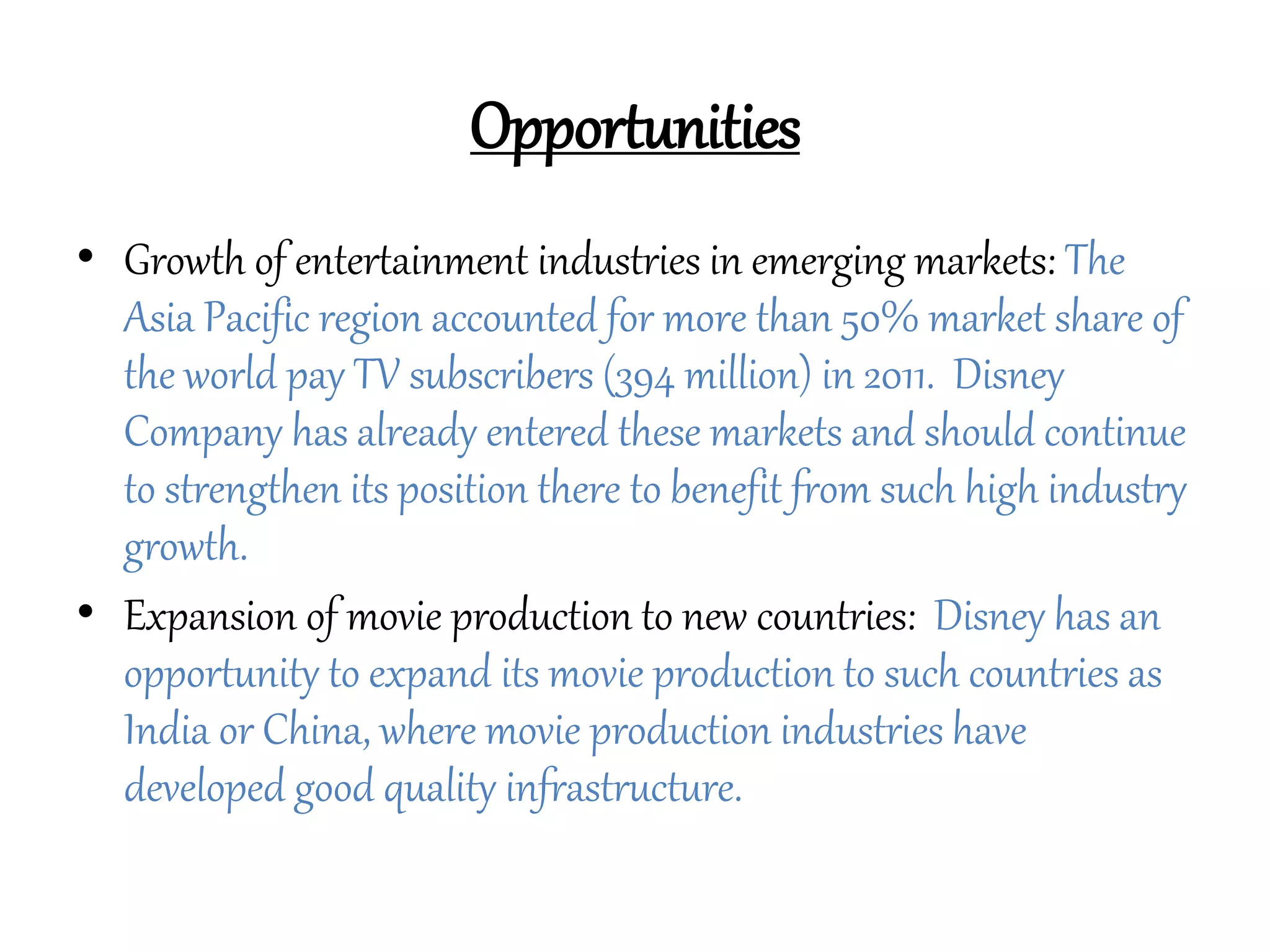 Swot analysis of The Walt Disney Company | PPT